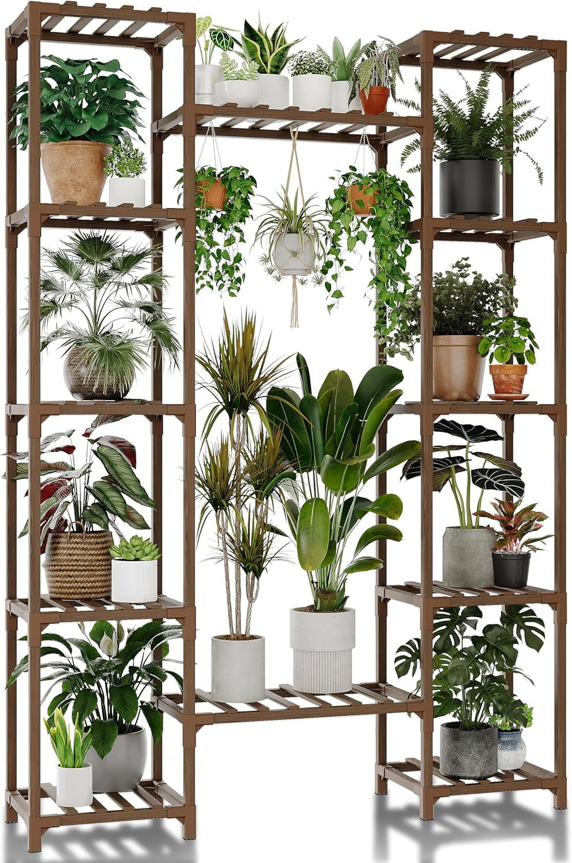 Plant Stand Indoor Outdoor 62.2“ Tall Plant Shelf Large Tiered Flower ...