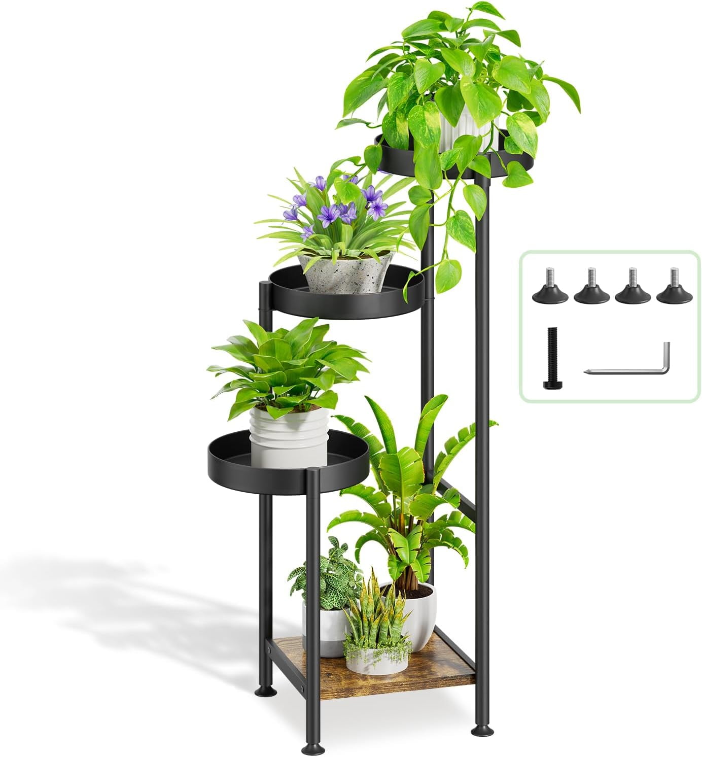 Plant Stand Indoor Outdoor Clearance, 4 Tier Tall Corner Metal Flower ...