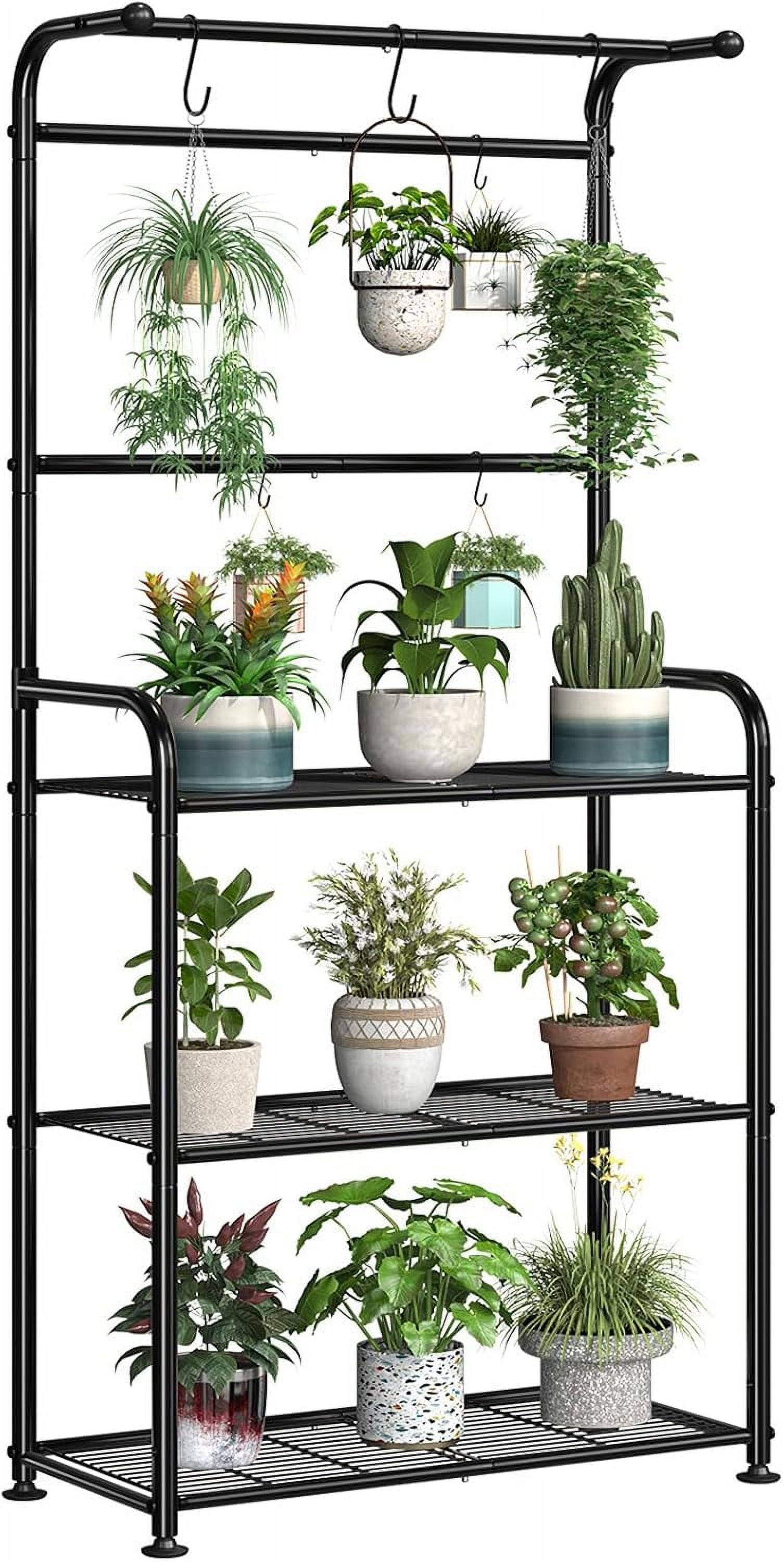 Plant Stand Indoor Outdoor, Heavy Duty Metal 3 Tiered Tall Hanging ...