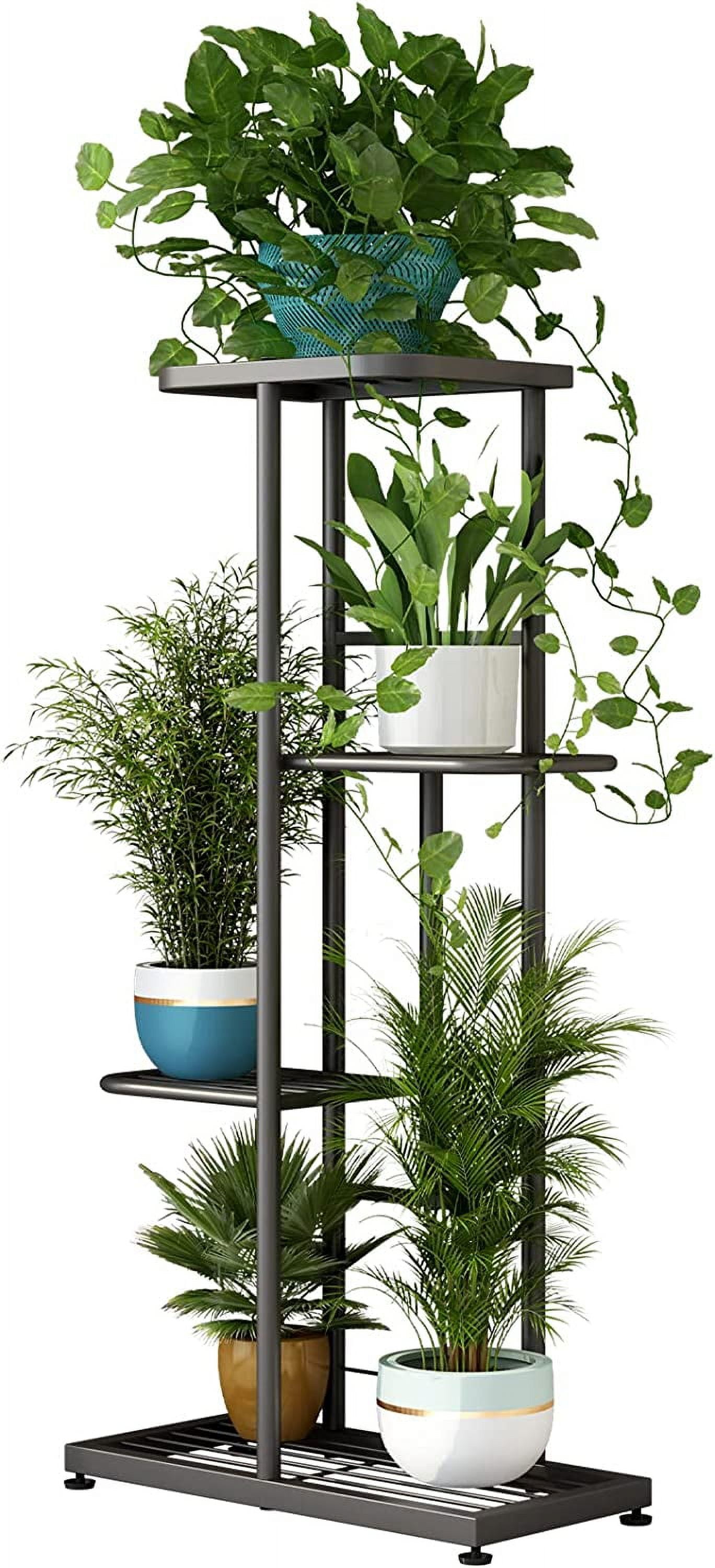 Plant Stand Indoor Outdoor Metal 4 Tier 5 Potted Multiple Flower Pot ...