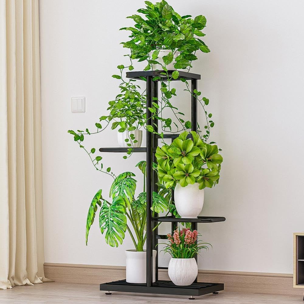 Plant Stand Indoor Outdoor, Metal Multiple Flower Pot Holder Shelf ...