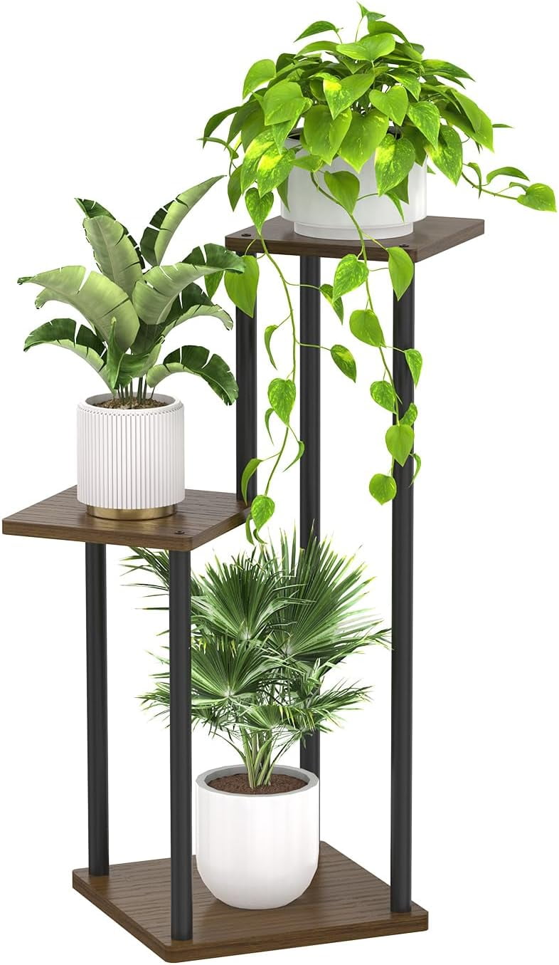 Plant Stand Indoor Outdoor, Metal Wood Tiered Corner Plant Stands Pot ...