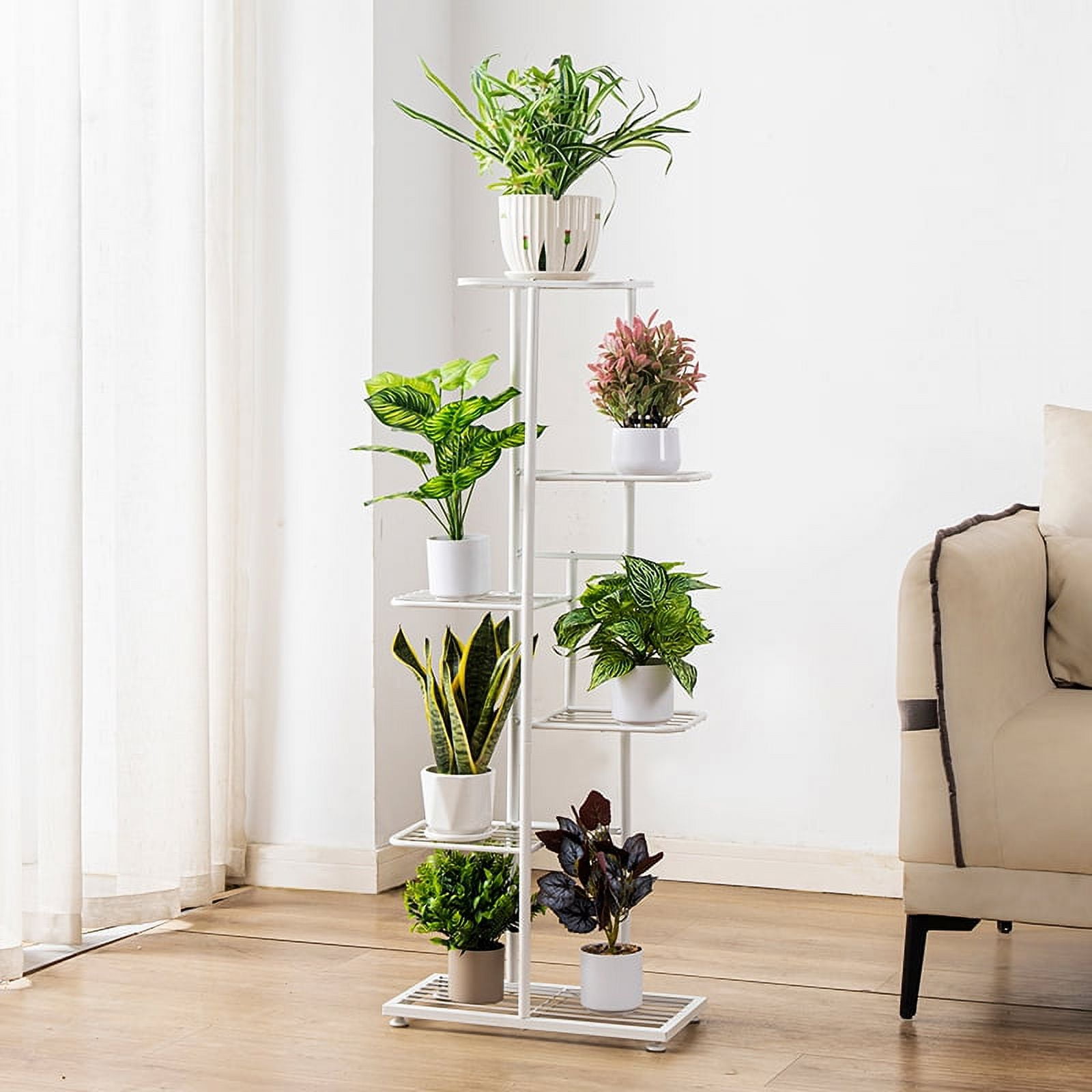 Indoor/Outdoor Adjustable Metal Plant Stand, Multi-Layer Display Rack ...