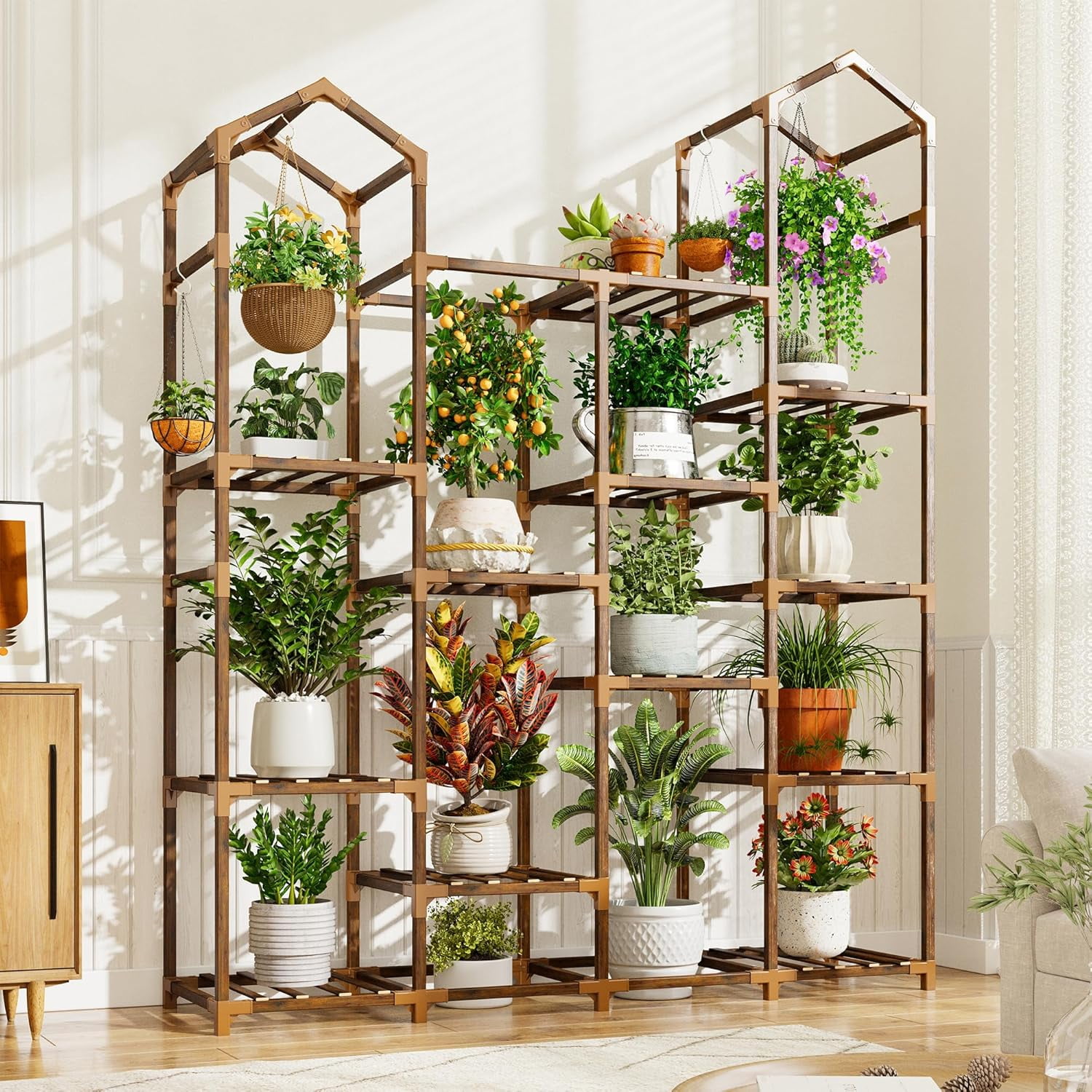 Plant Stand Indoor Plant Stands Outdoor Tall Plant Shelf for 15-21 Pots ...