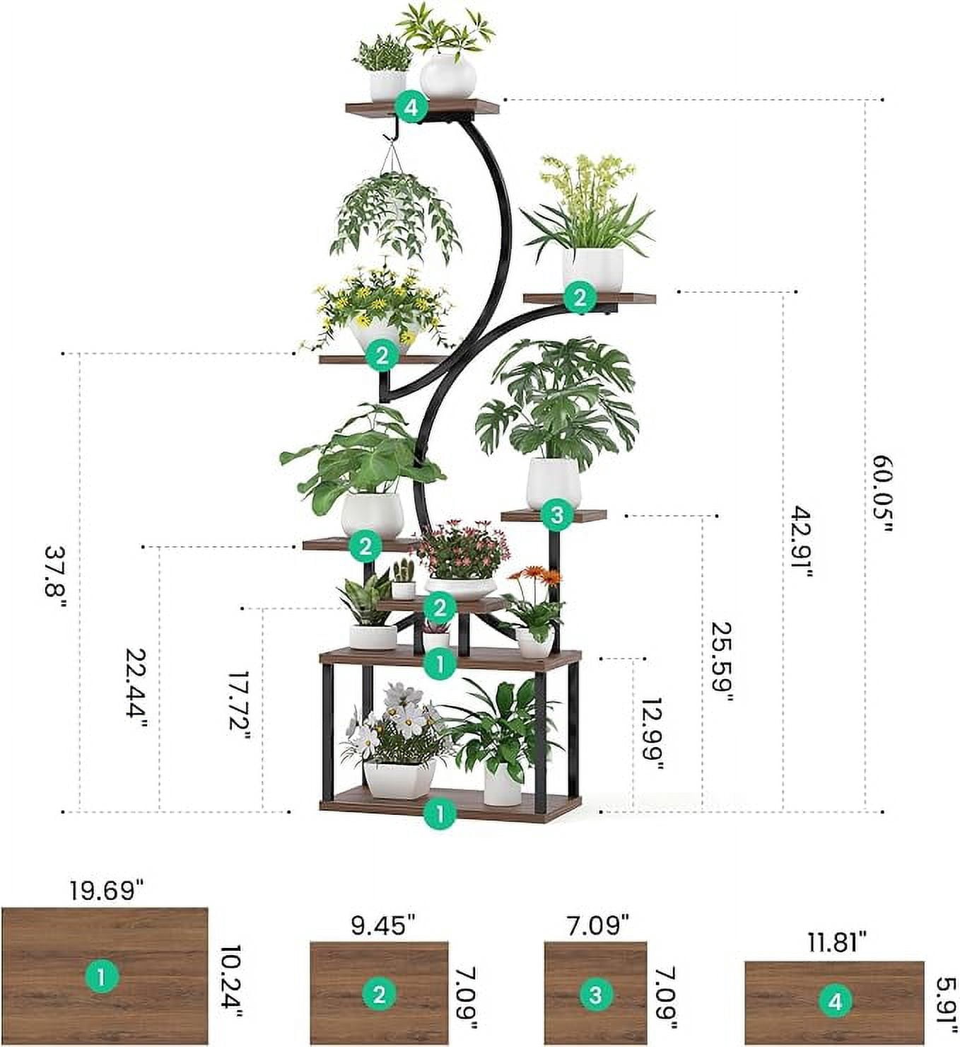 Plant Stand Indoor Plant Shelf Indoor Metal Tiered Plant Rack for ...