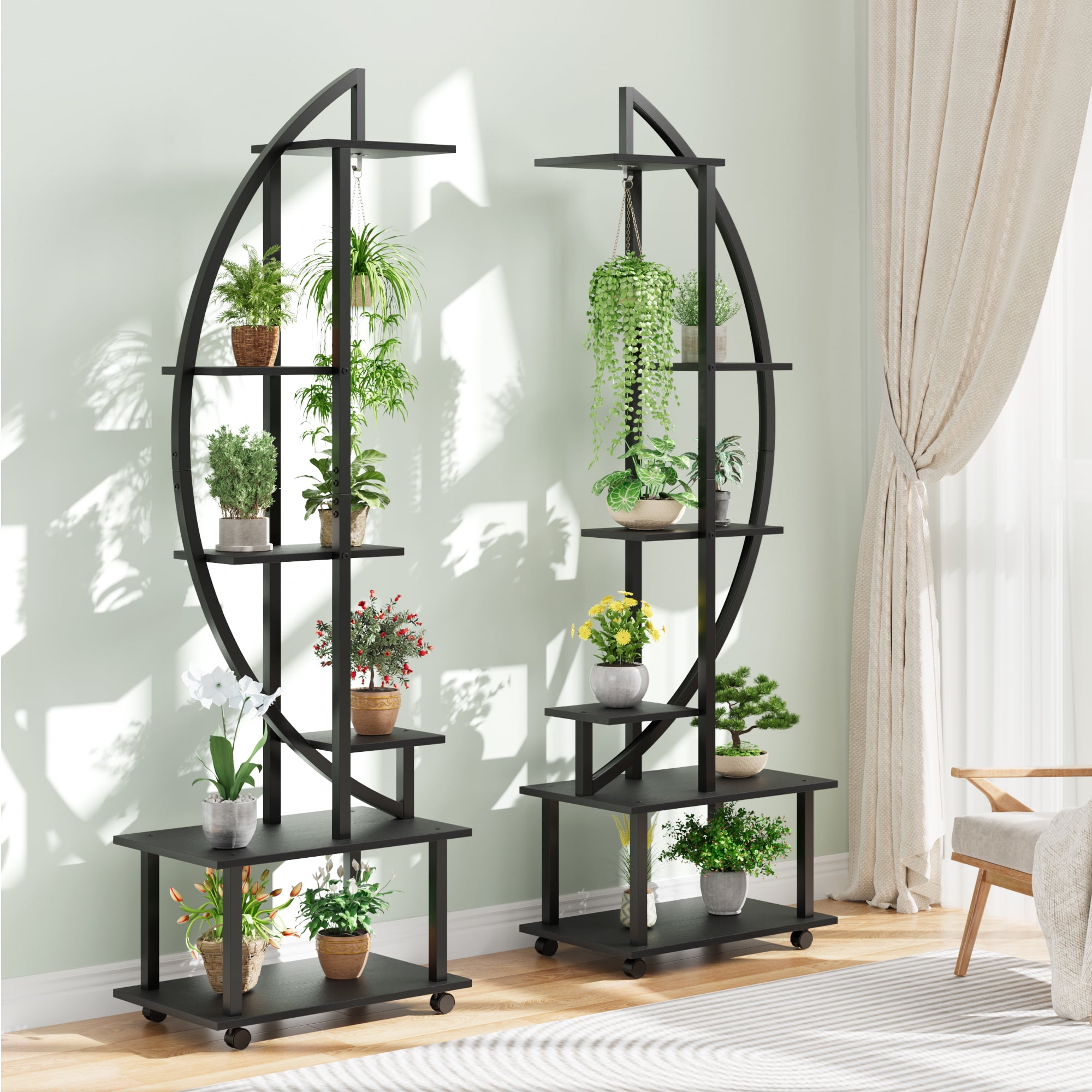 Plant Stand Indoor With Wheels,6 Tier Tall Metal Plant Shelf for Indoor ...