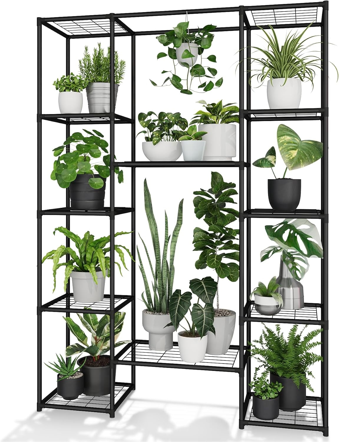 Plant Stand Outdoor Tall Plant Shelf Indoor Metal Large Hanging Plant ...