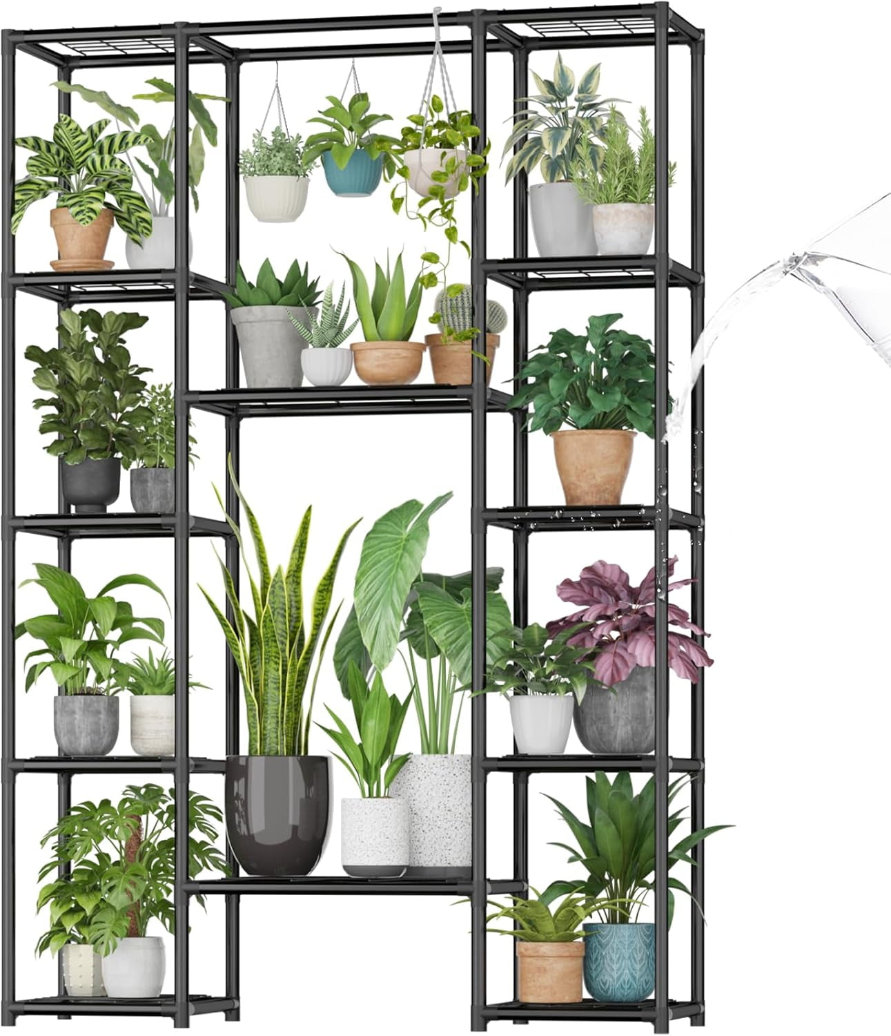 Plant Stand Outdoor Tall Plant Shelf Indoor Metal Large Hanging Plant ...