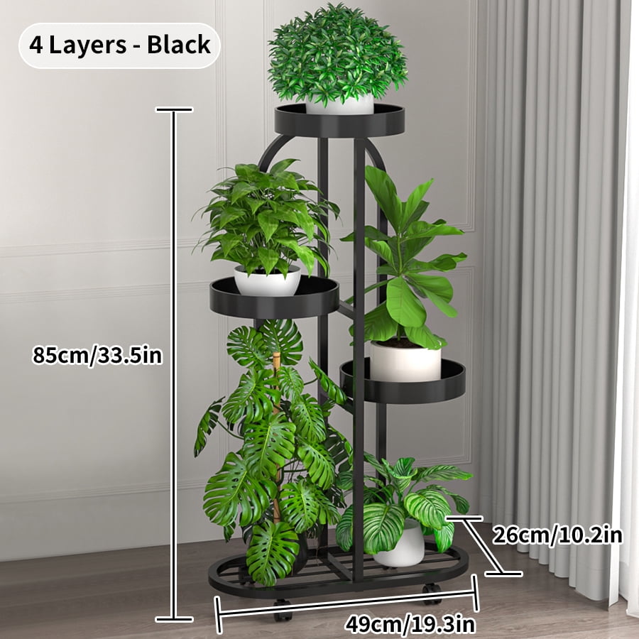 Plant Stand Tray flower rack wrought iron flower pot rack living room ...