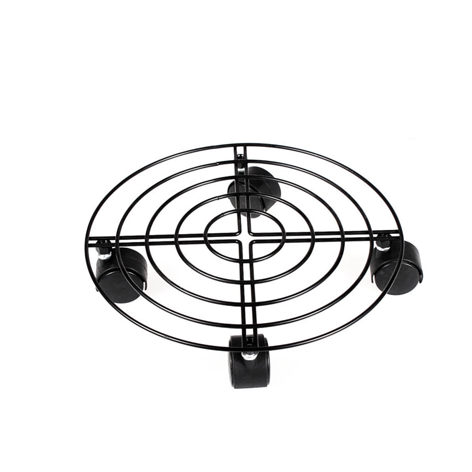 Stand with Wheels Heavy Duty 10.63 Inch Metal Caddy, Round Planter ...