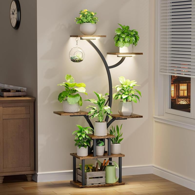 Plant Stand with Grow Lights, 44" 7 Tier Corner Shelf for Flower ...