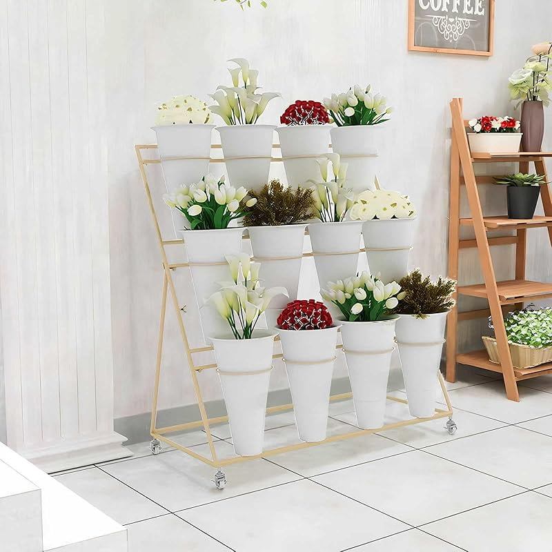 Plant Stands Indoor Outdoor Flower Display Stand, Heavy Duty Metal 3 ...
