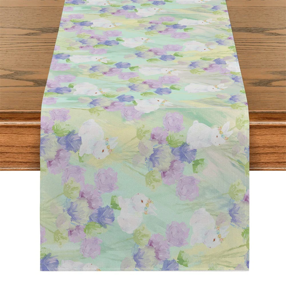 Plant Style Daisy Table Flag Small Floral Table Runner Blue Yellow ...
