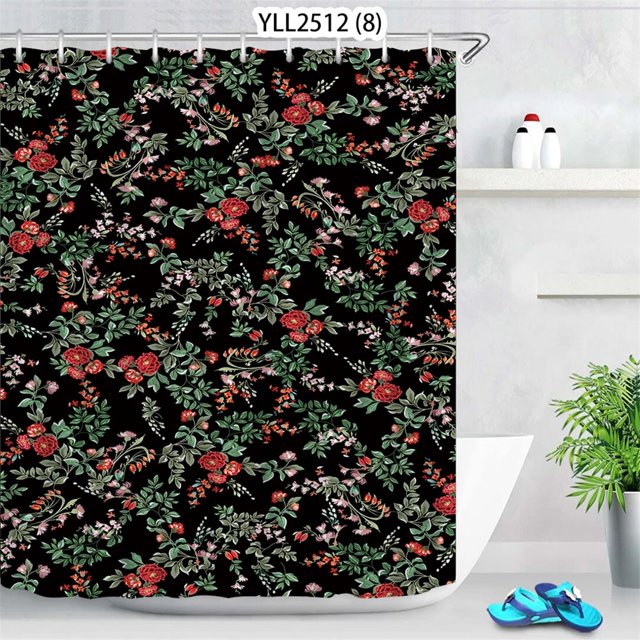 Plant Style Shower Curtain 3d Beach Bathrooms Set Bathroom Set With