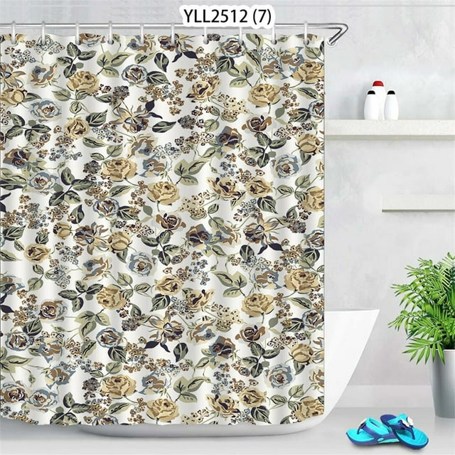 Plant Style Shower Curtain 3d Beach Bathrooms Set Bathroom Set With