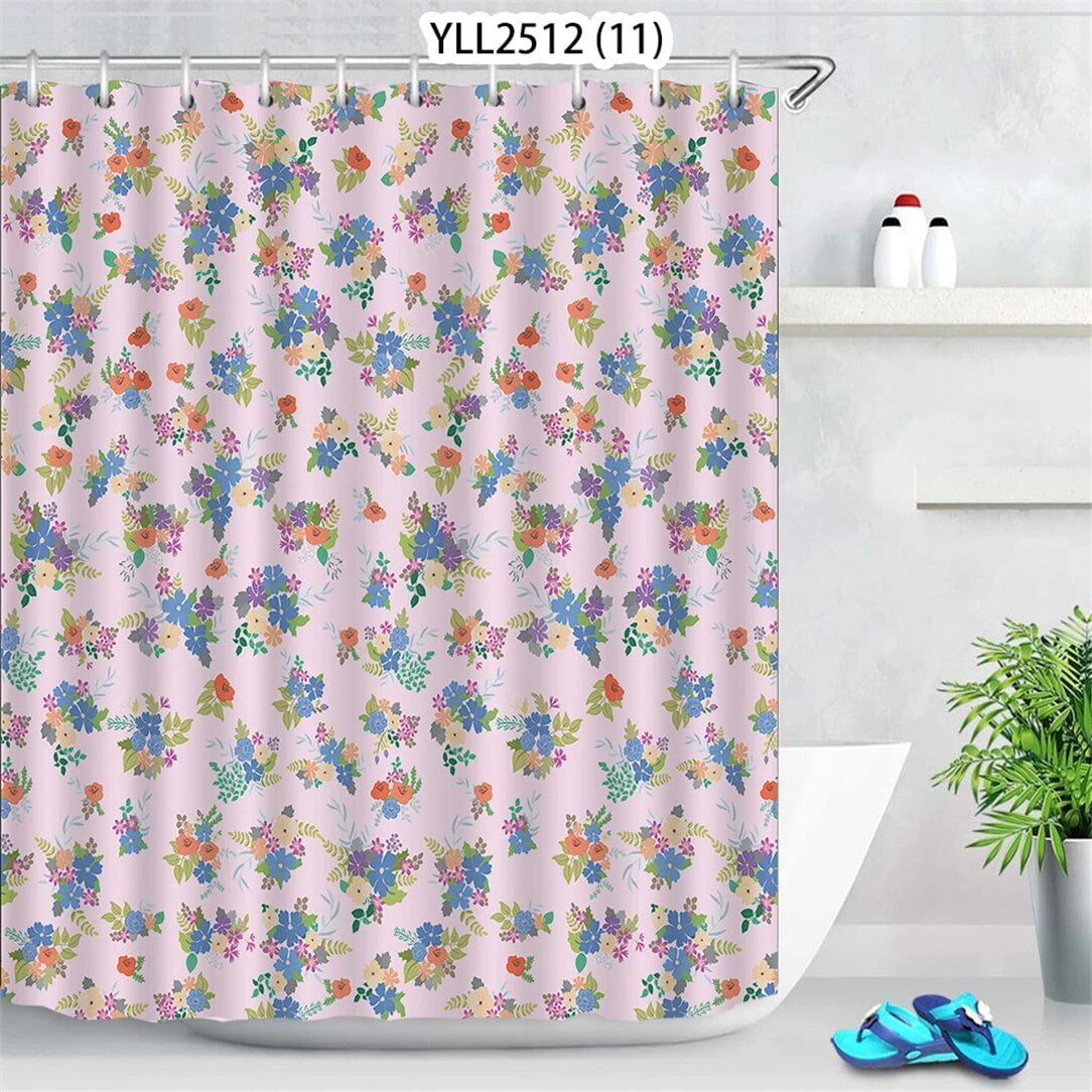 Plant Style Shower Curtain 3d Beach Bathrooms Set Bathroom Set With
