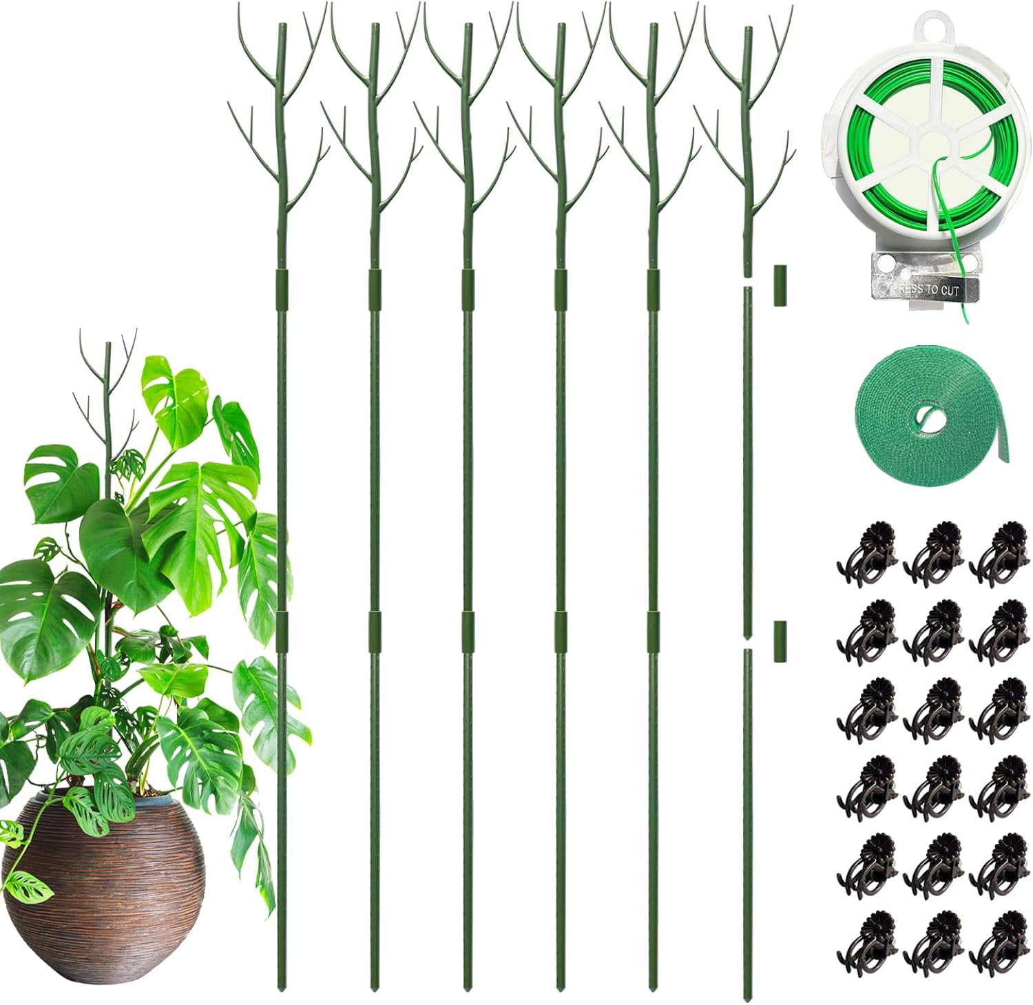 Plant Support, 43 Inch Plant Support Stakes Moss Pole for Indoor Plants ...