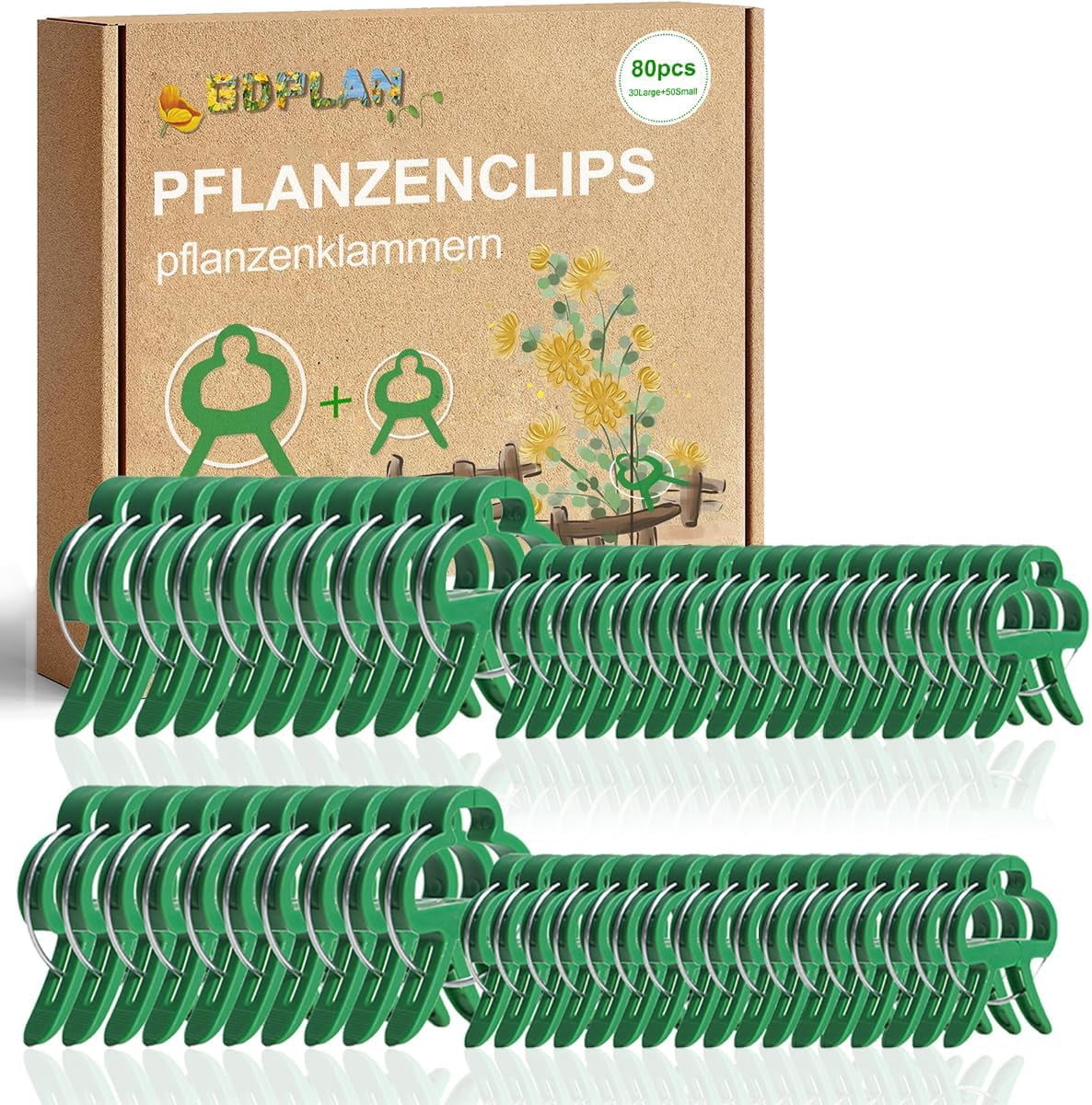 Plant Support Clips 80 Piece-Garden Clip 2 Sizes Reusable Tomato Clip ...