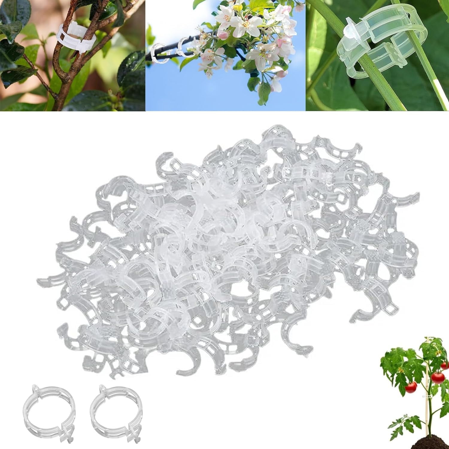 Plant Support Clips, Tomato Clips,Secured Plastic Plant Clips,for ...