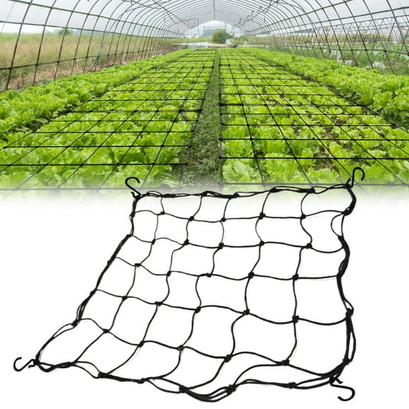 FHBVT Elastic Plant Climbing Net With 6 Stainless Steel Hooks ...