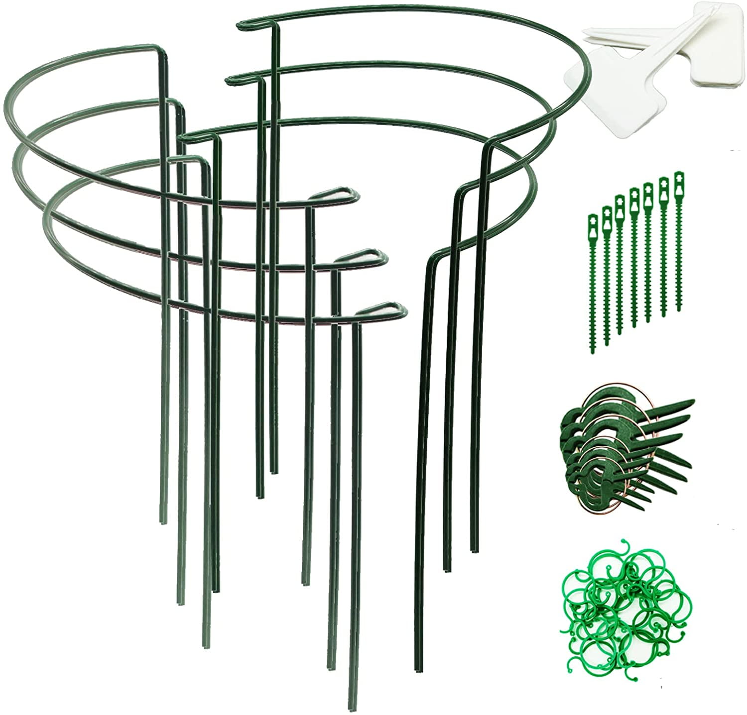 Plant Support Stakes, 6 Pack Versatile Half-Round Plant Supports ...