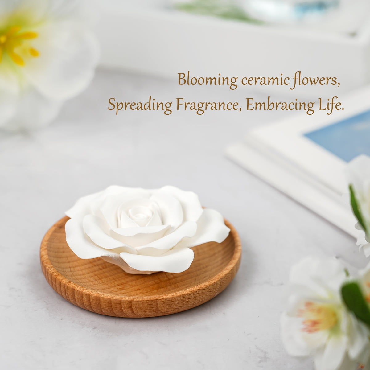 Nuptio Passive Flower Aromatherapy Diffuser - Ceramic Diffuser for ...