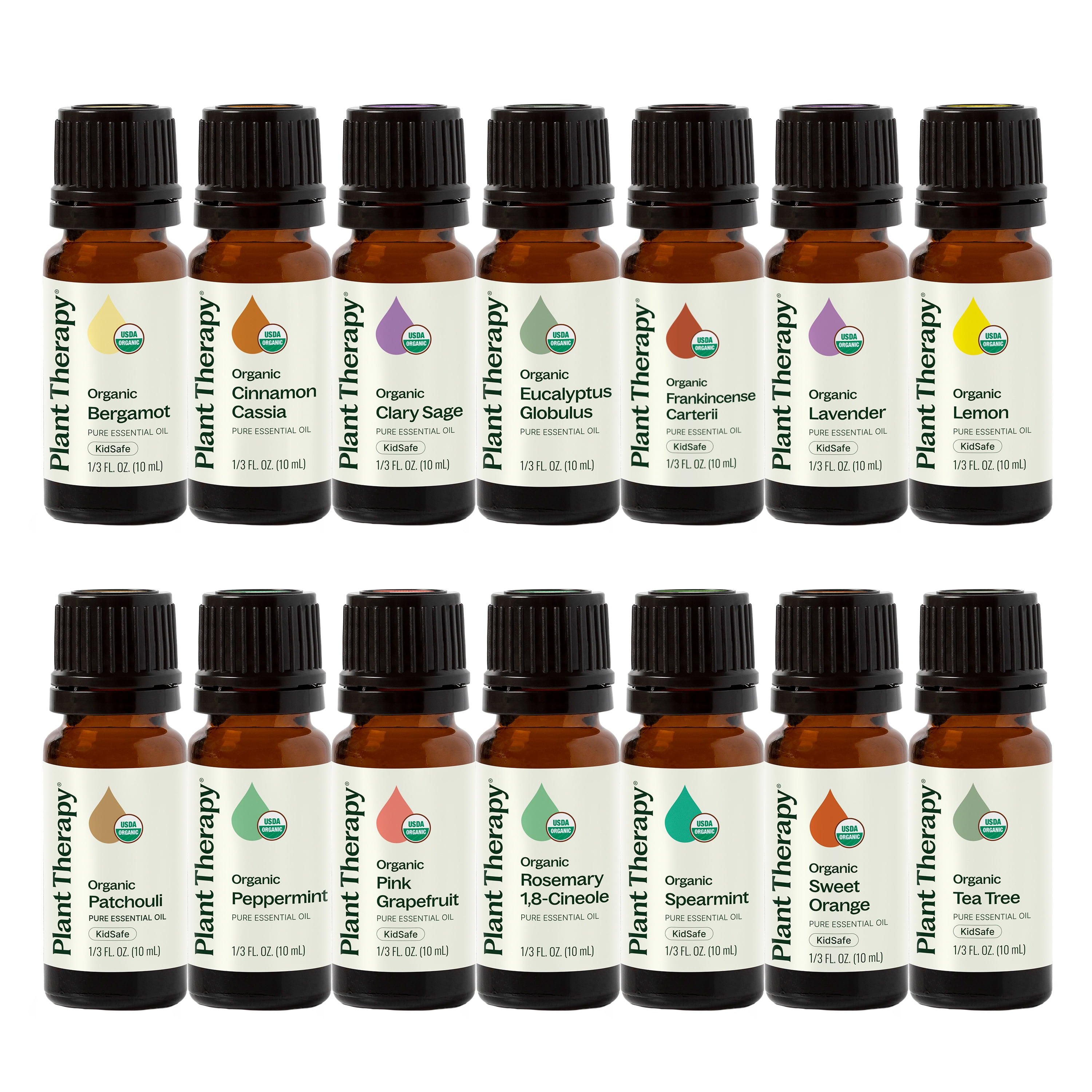 Plant Therapy USDA Certified Organic Essential Oils Set, 14 Singles ...