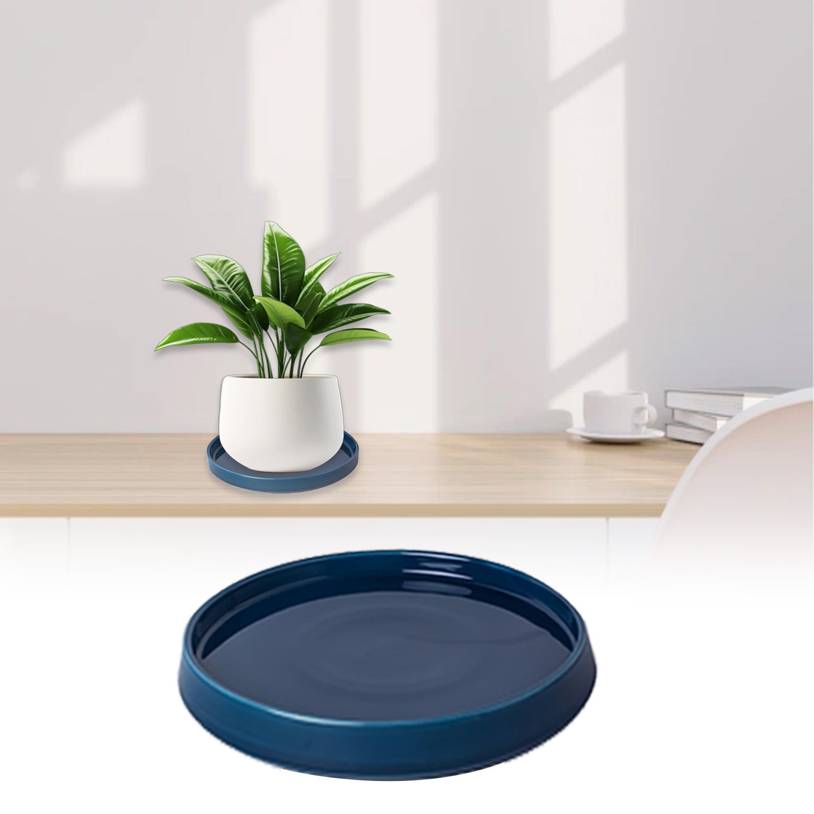 Plant Tray Ceramic Plant Saucer 7.1in Blue Scratch Prevention Tray ...