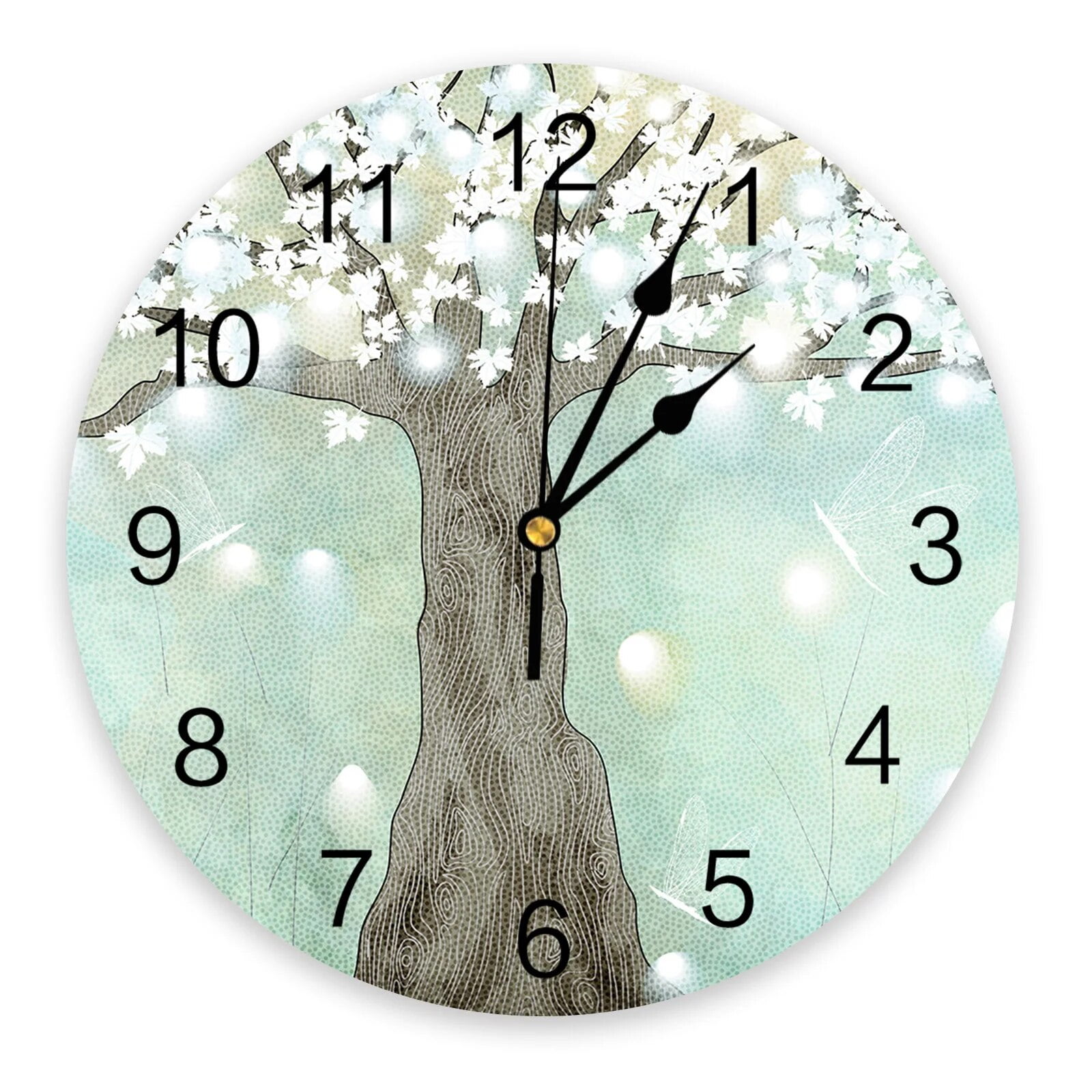 Plant Tree Flower Butterfly Clocks Wall Home Decor Modern Kitchen Room ...