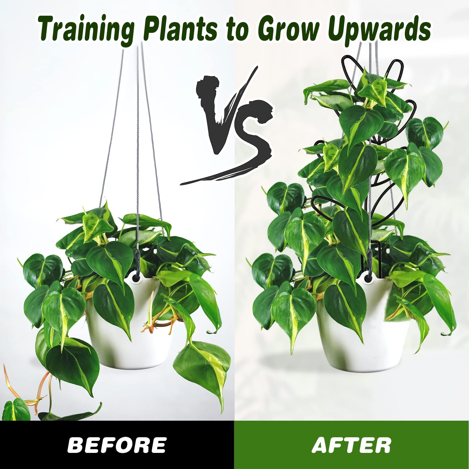 Plant Trellis for Climbing Plants, 2 Pcs Garden Trellis 12'' Leaf Shape Plant Trellis Metal Wire ...