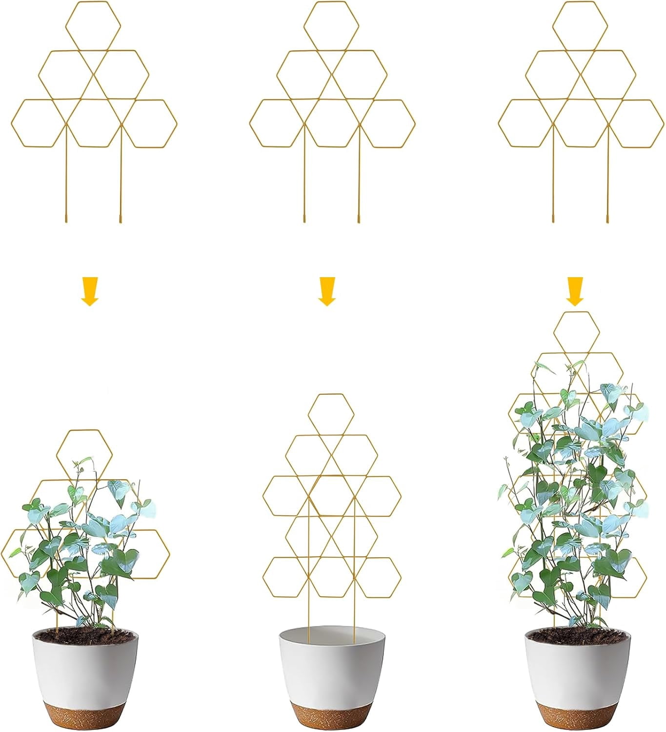 Plant Trellis for Climbing Plants Indoor 3 Pack Stackable Outdoor DIY ...