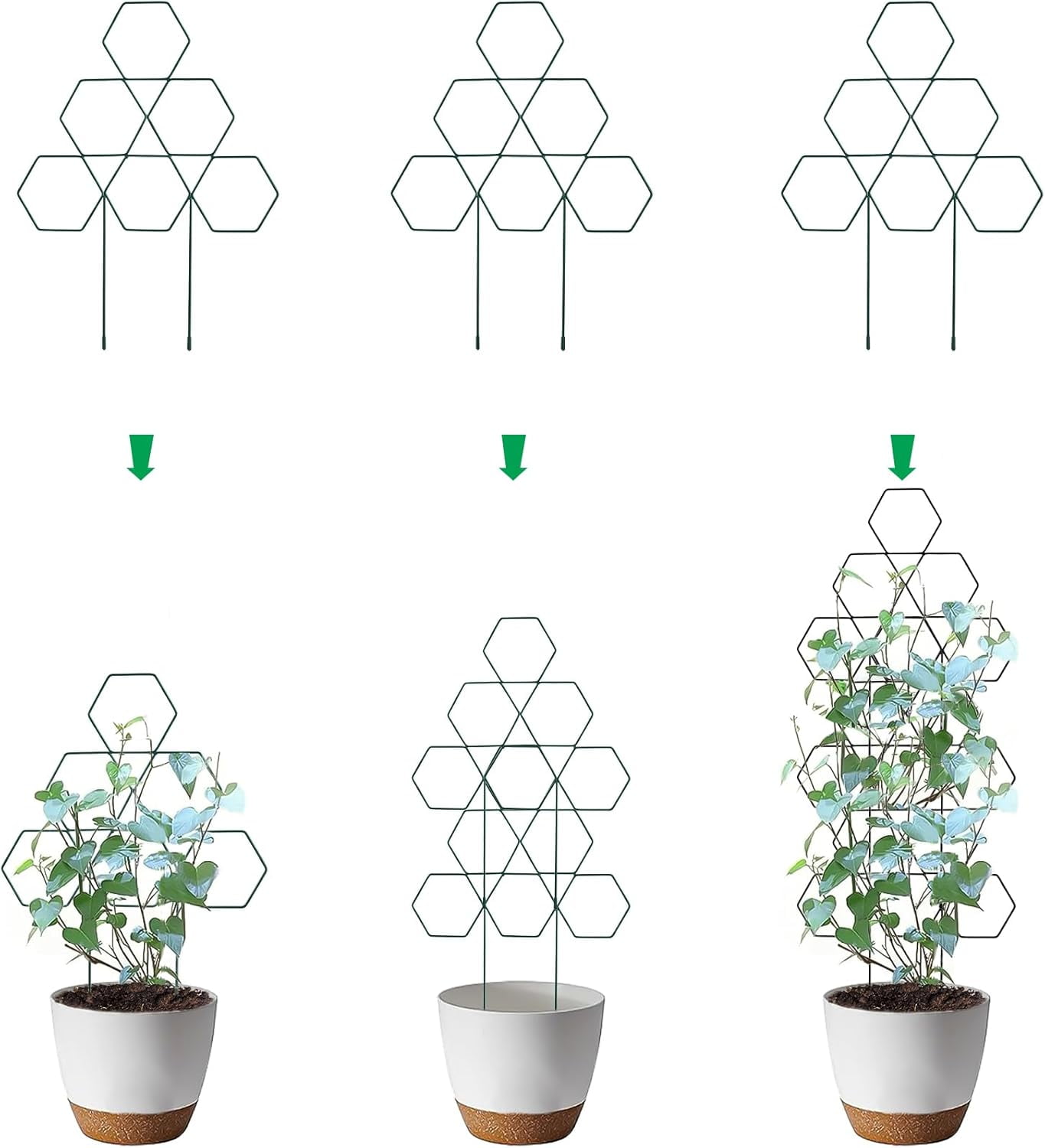 Plant Trellis for Climbing Plants Indoor 3 Pack Stackable Outdoor DIY ...