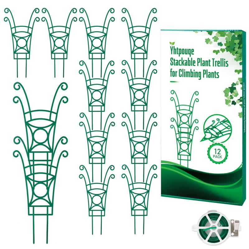 Plant Trellis for Climbing Plants Indoor, 4 Pack Garden Trellis for Potted Plants, Stackable ...