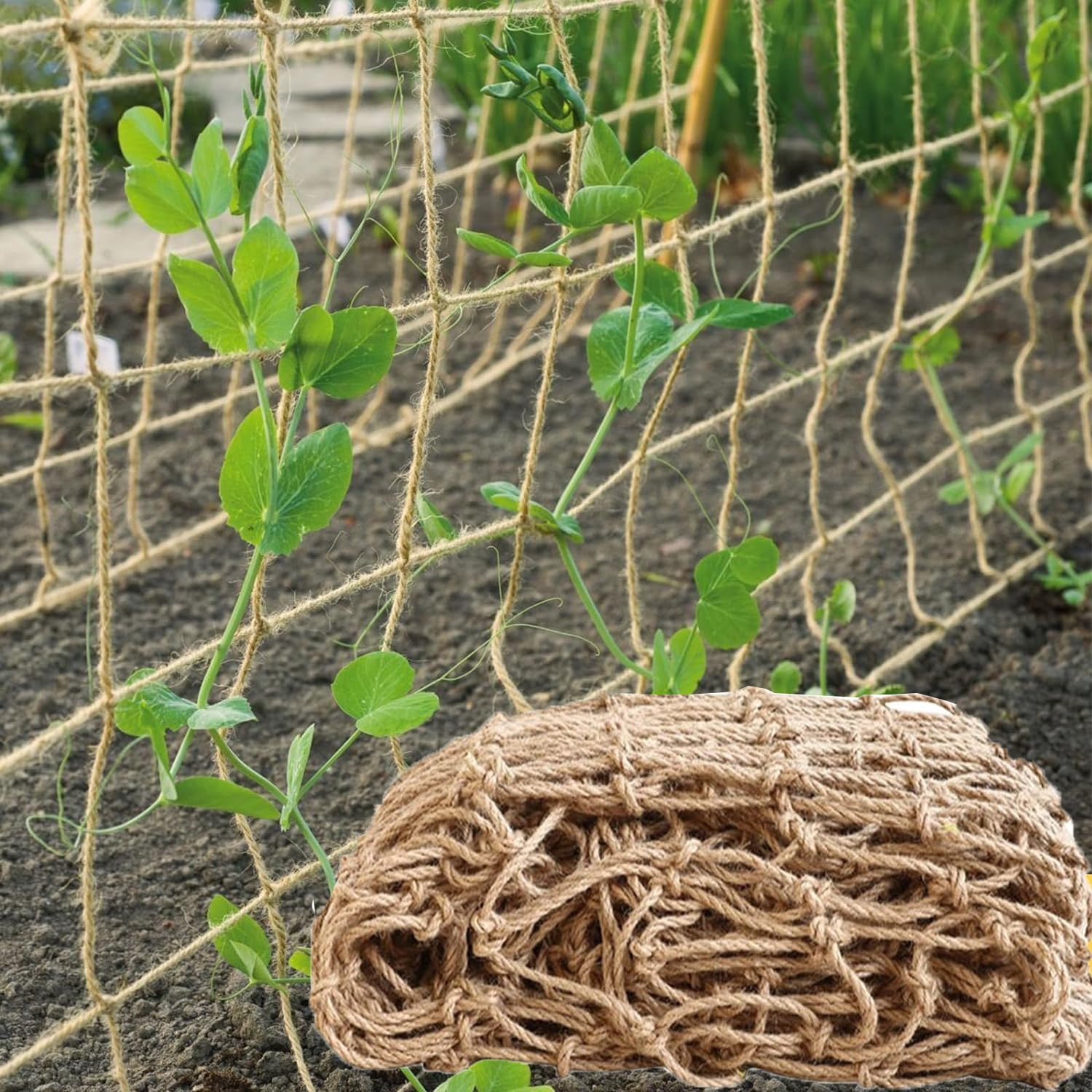 Plant Trellis Netting,Bexikou Natural Garden Jute Trellis Net Bean ...