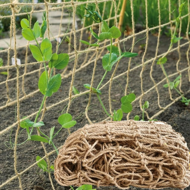 Plant Trellis Netting,Bexikou Natural Garden Jute Trellis Net Bean ...