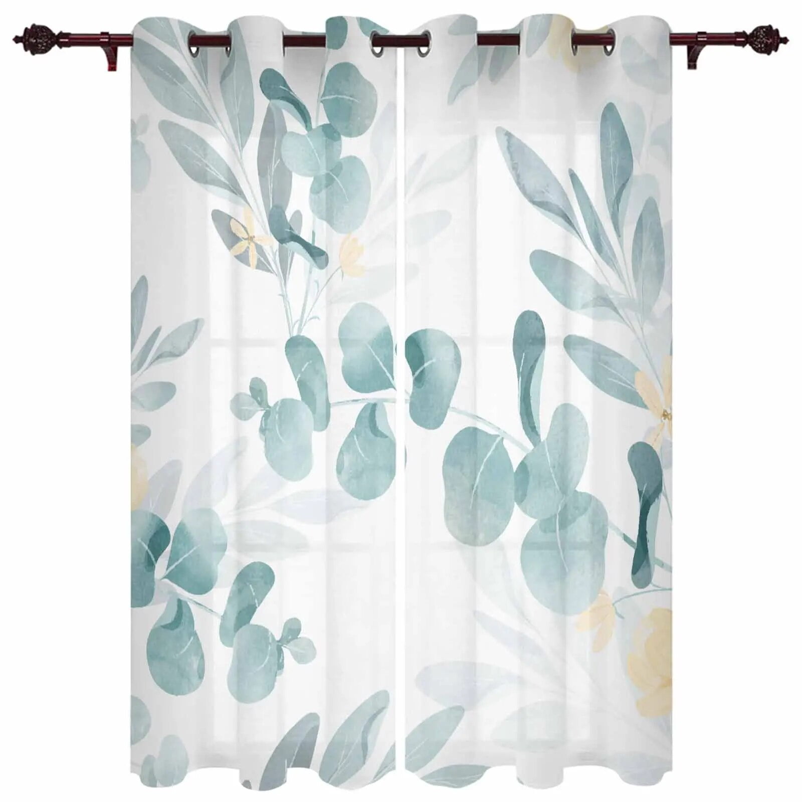 Plant Watercolor Nature Modern Hall Curtains for Living Room Bedroom ...