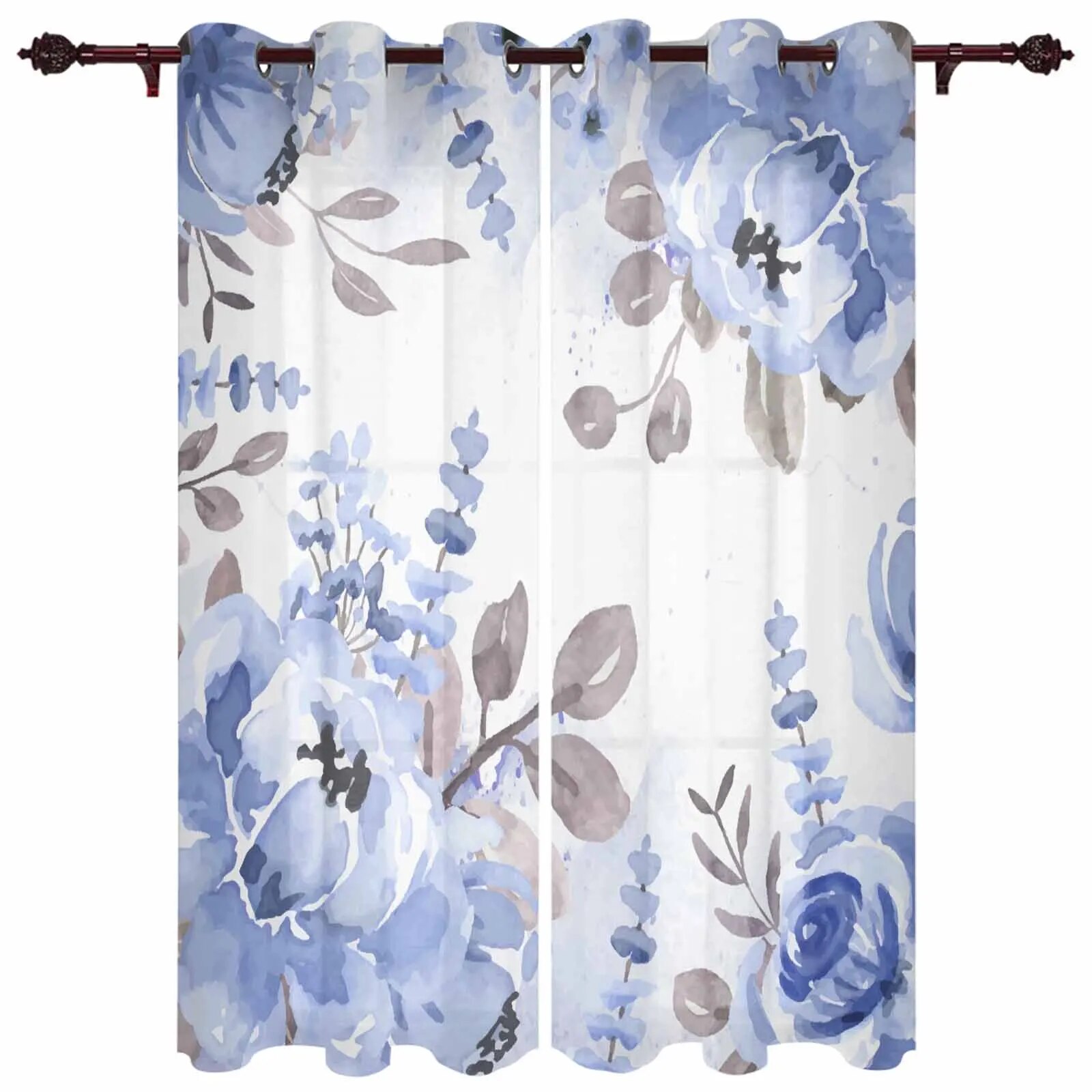 Plant Watercolor Nature Modern Hall Curtains for Living Room Bedroom ...