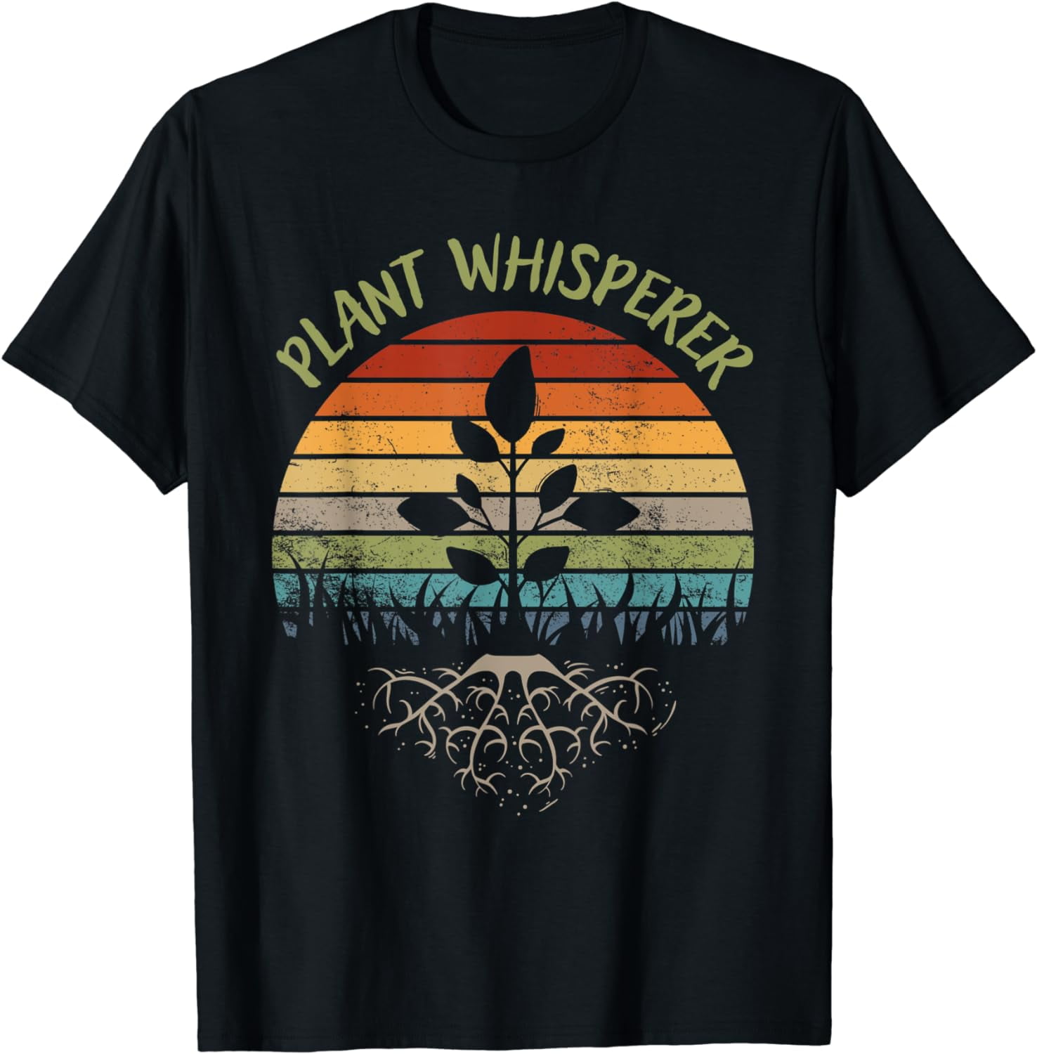 Plant Whisperer Hobby Gardening Lover Oldschool Rainbow T-Shirt ...
