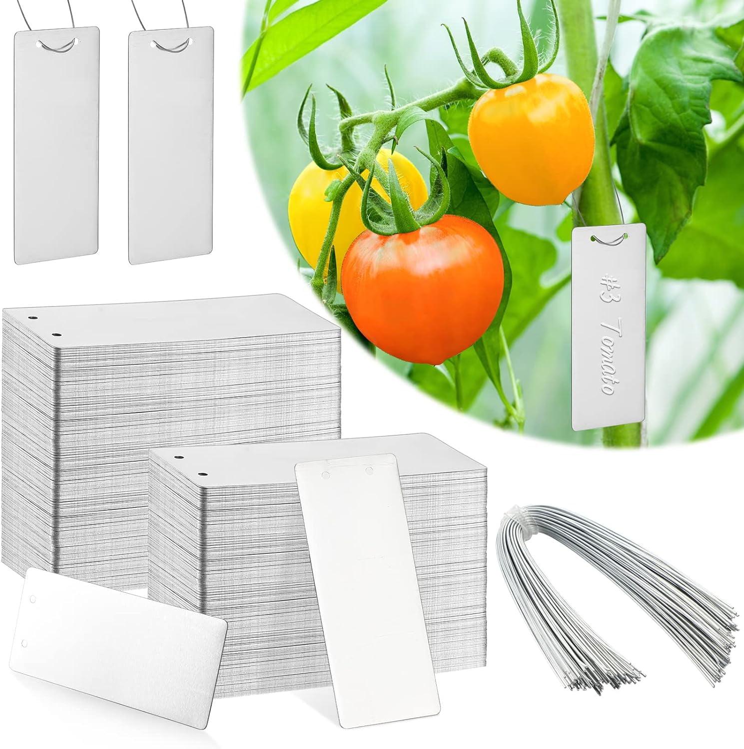 Plant aluminum tag, 100PCS Metal Plant Labels Aluminum Tree Tags with ...