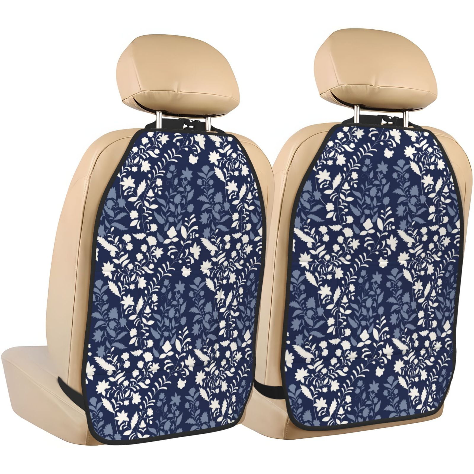 Plant print Backseat Car Organizer, 2 Pack Kick Mats Back Seat ...