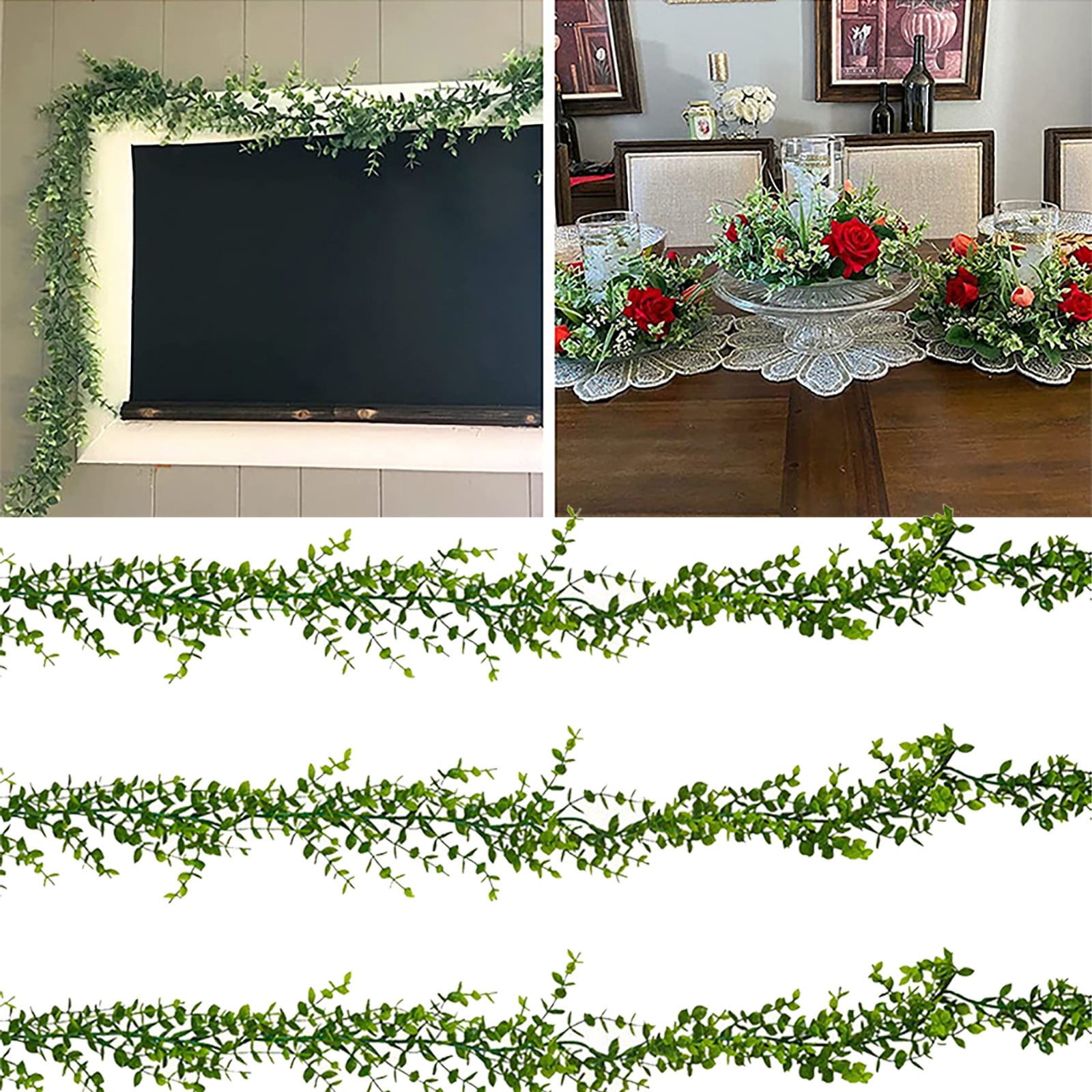 Plant simulation flower decoration,6Ft 3 Pack Artificial Garland ...