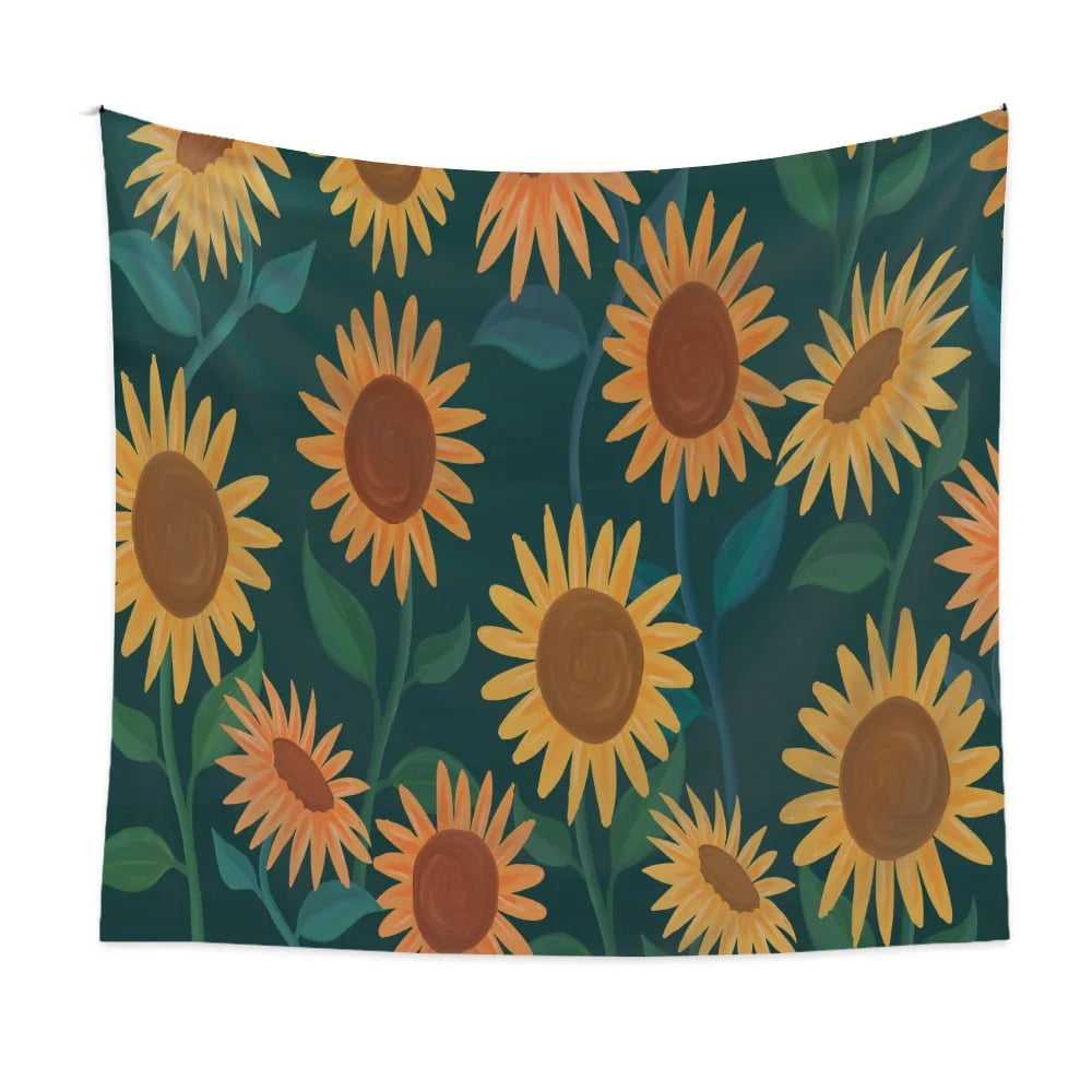 Plant tapestry retro flower and grass print pattern hanging cloth home ...