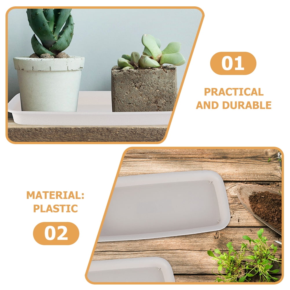 Plant trays for pots 8Pcs Rectangular Planter Tray Plastic Flower Pot ...