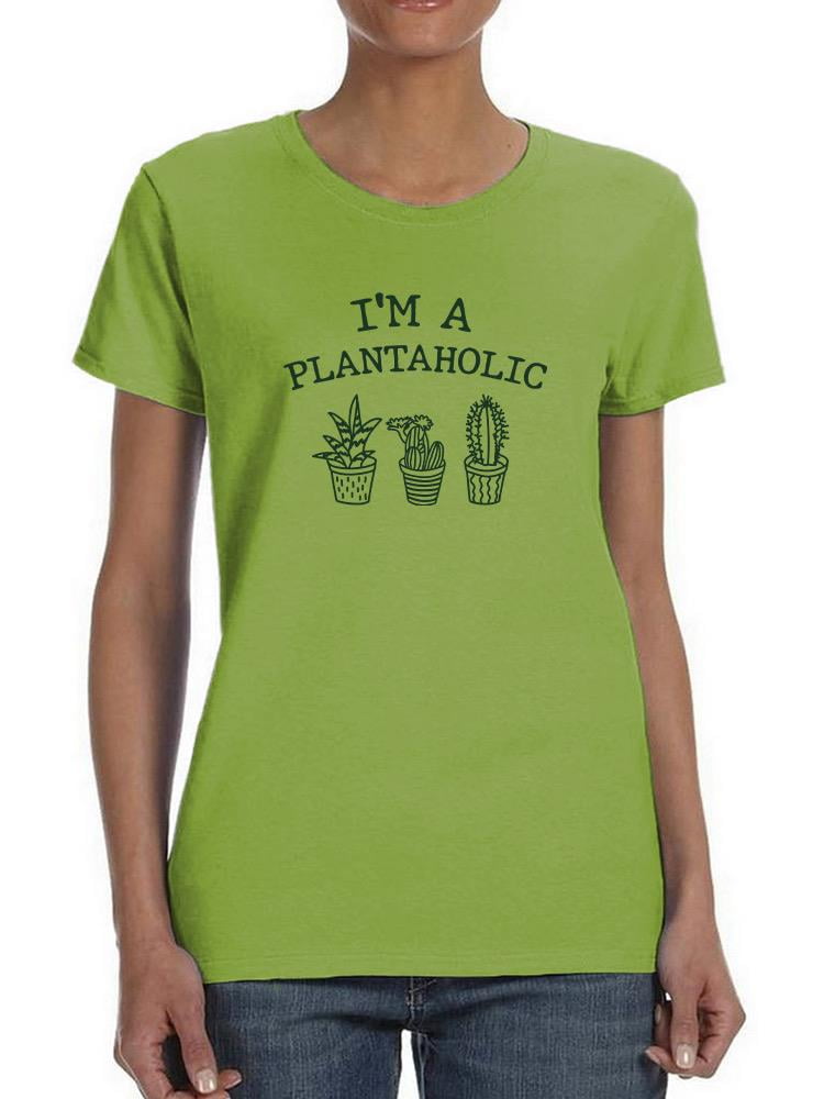 Plantaholic Lineart T-Shirt Women -Smartprints Designs, Female 3X-Large ...