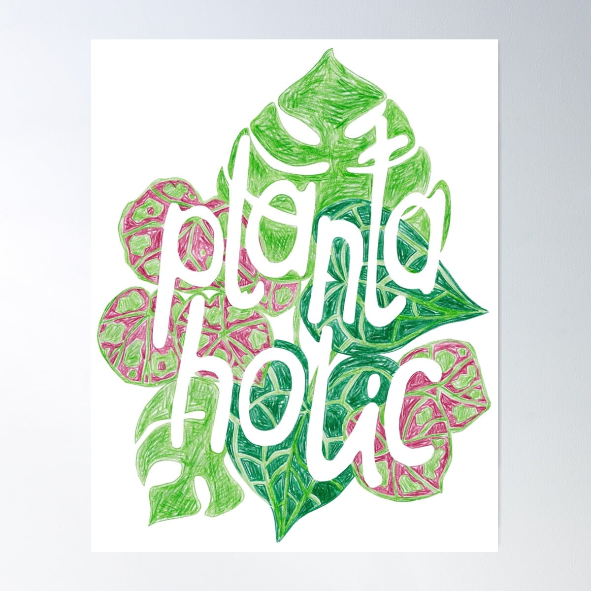 Plantaholic With Begonia Poster Wall Art, Modern Wall Decor For Living ...