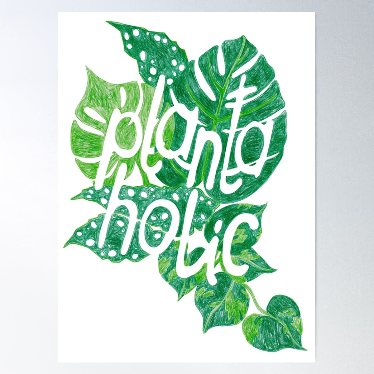 Plantaholic With Pothos Poster Wall Art, Modern Wall Decor For Living ...