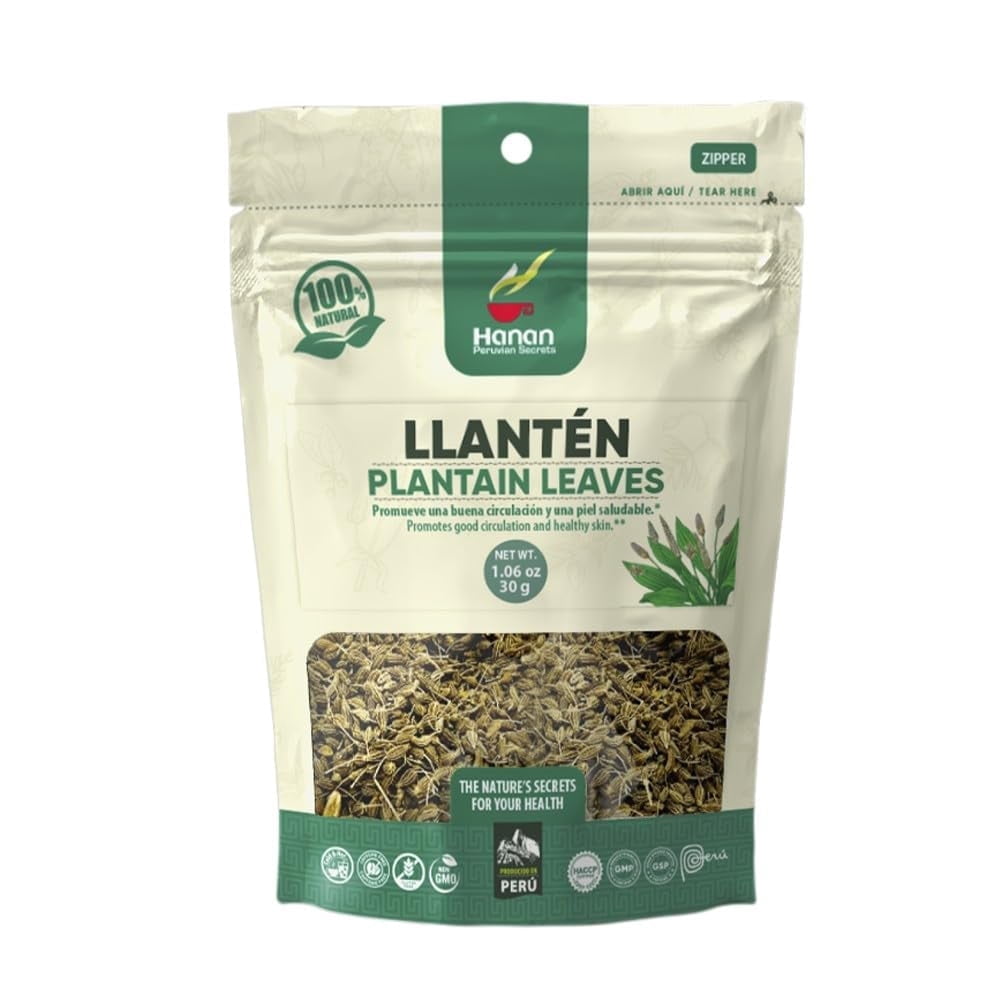 Hanan Peruvian Secrets Plantain Leaf Tea, 1.1 oz, Dried Llanten Leaves ...