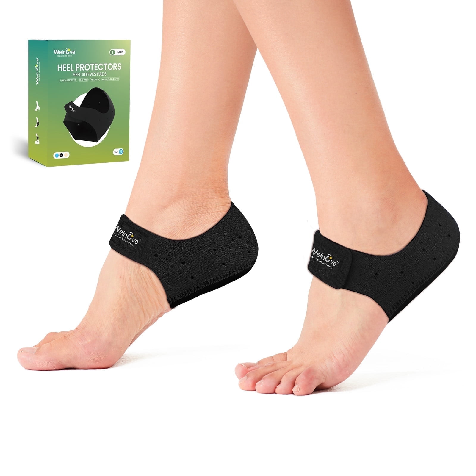 Welnove Heel Cups for Plantar Fasciitis, Size S Heel Spur, Achilles ...