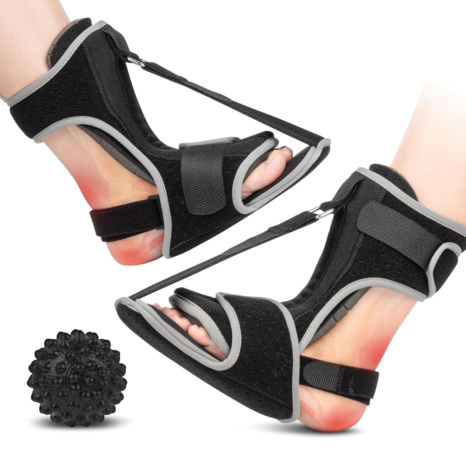 Plantar Fasciitis Night Splint with Massage Ball for Plantar Fasciitis ...