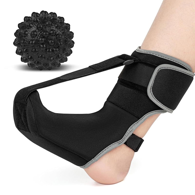 Plantar Fasciitis Night Splint with Massage Ball – Adjustable Foot ...
